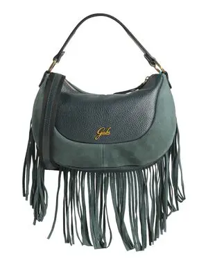 GABS Dark Calfskin Hobo Bag With Fringe