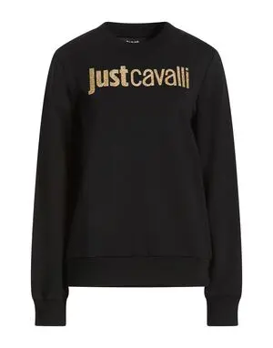 Just Cavalli Cotton Sweatshirt With Glittered Logo