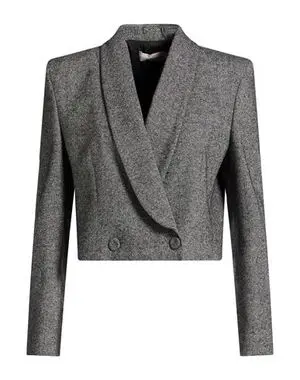 LARDINI Double-breasted Blazer In Wool, Polyester, Acrylic, Silk, And Elastane - Grey