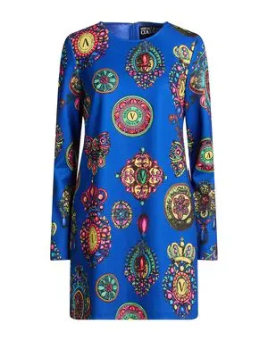 Versace Printed Long Sleeve Mini Dress - Blue