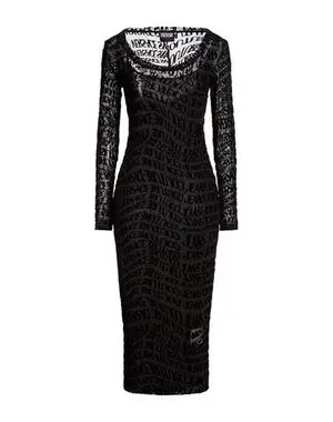Versace Midi Dress Size Polyester, Elastane - Black
