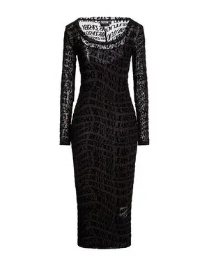 Versace Tulle Flocked Logo-print Midi Dress