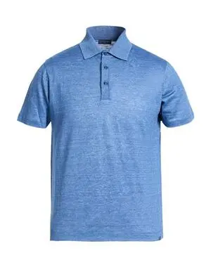 Paul & Shark Man Polo Shirt Azure Size S Linen Azure