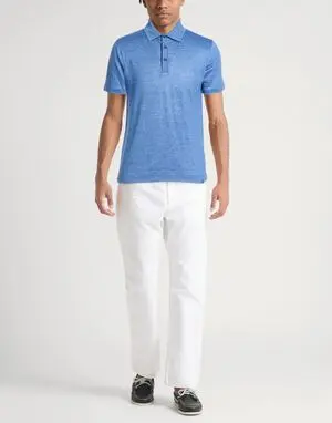 Paul & Shark Polo Shirt Azure Size Linen