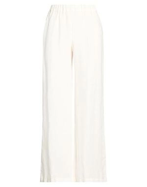 120% Lino Wide-leg Linen Trousers - Ivory