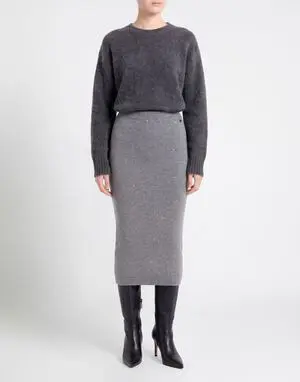 Dixie Knitted Midi Skirt With Glittered Appliqués - Grey