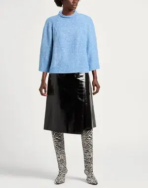 Ba&sh Light Tweed Turtleneck 3/4 Sleeve Top