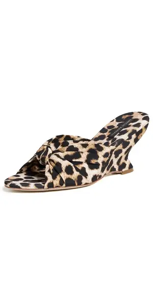 LOEFFLER RANDALL Marsy Angled Wedge Sandals - Leopard