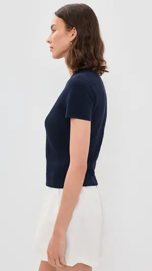 Vince Texture Short Sleeve Crew Pullover