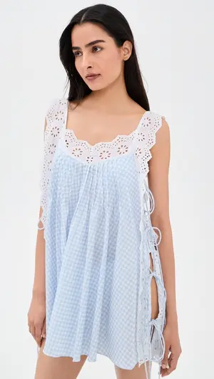 Caroline Constas Lucilla Eyelet Trimmed Dress