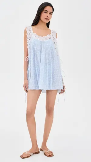 Caroline Constas Lucilla Eyelet Trimmed Dress