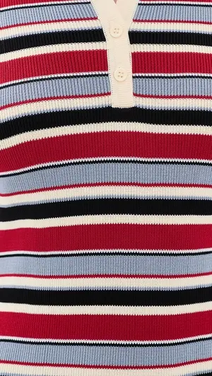ROWING BLAZERS Knit Polo Mini Dress