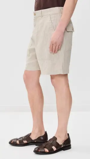 ALEX MILL Pull On Field Shorts In Linen 19