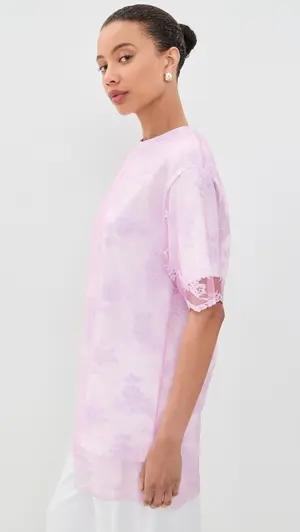MARQUES' ALMEIDA Relaxed Fit T-shirt With Lace Overlayer
