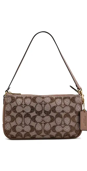 COACH Crystal Signature Jacquard Plaza Bag - Mushroom