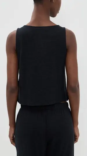 Eberjey Linen Knit Boat Neck Crop Tank