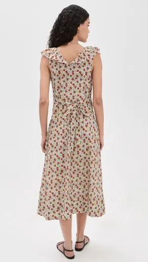 Sea Viera Floral Print Ruffled Midi Dress