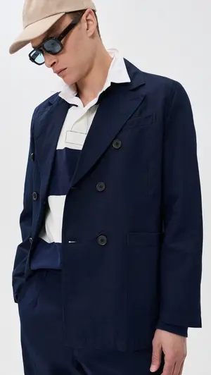 Universal Works Manor Double Breasted Linen Jacket