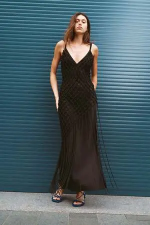 Significant Other Oceane Maxi Dress With Macramé Overlay
