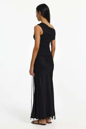 Significant Other Oceane Maxi Skirt With Hand-woven Macramé And Fringe