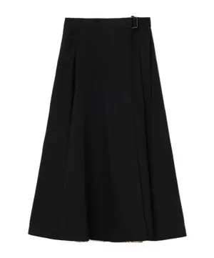 Burberry Front-slit Twill Midi Skirt