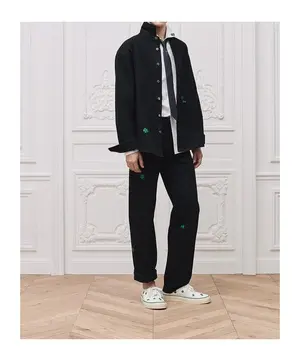 Dior Overshirt With Clover Embroidery - Black