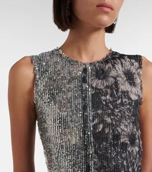 MAISON MARGIELA Sequined Patchwork Top