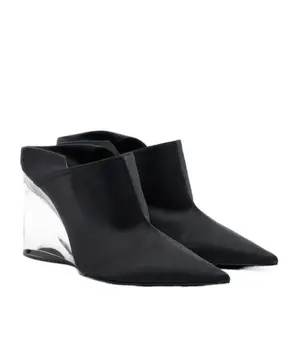 Alaïa Invisible Convertible Satin Wedge Mules