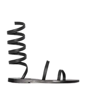 ANCIENT GREEK SANDALS Ofis Ankle Strapped Sandals - Black