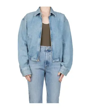 AGOLDE Nile Zip-front Elastic-waist Denim Jacket