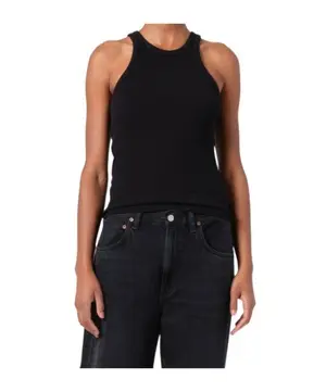 AGOLDE Rayne Crewneck Tank Top - Black