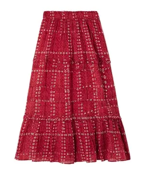 Isabel Marant Étoile Diya Tiered Printed Cotton-voile Midi Skirt - Red