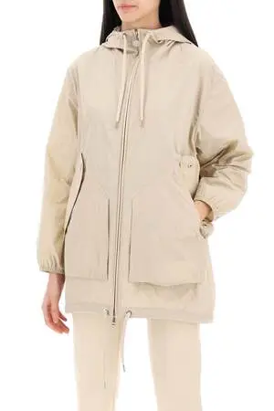 Moncler Melia Hooded Raincoat - Beige