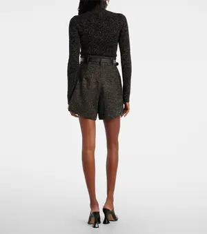Max Mara Herringbone Wool-blend Shorts