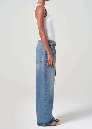 AGOLDE Emmi Belted Wide-leg Jeans