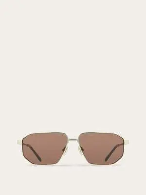 FERRAGAMO Rectangular Frame Sunglasses - Gold
