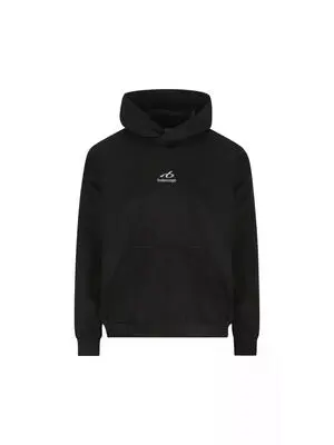 Balenciaga Logo Print Kangaroo Pocket Hoodie