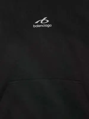 Balenciaga Logo Print Kangaroo Pocket Hoodie
