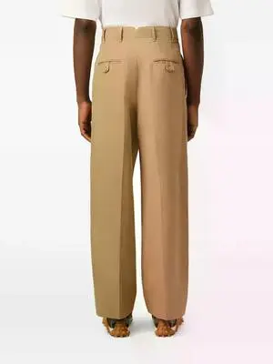 AMI Paris Cotton Linen High Waisted Carrot Fit Trousers