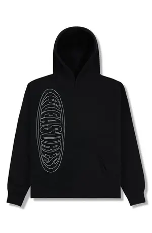 PLEASURES Ellipse Embroidered Hoodie - Black
