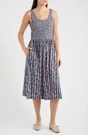 NIC+ZOE NZT By NIC+ZOE Dani Reef Stripe Fit & Flare Dress