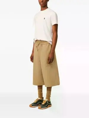 AMI Paris Cotton And Linen Elasticated Bermuda Shorts