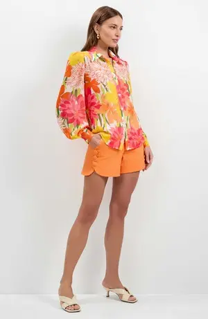 Trina Turk Monte Balloon Sleeve Top