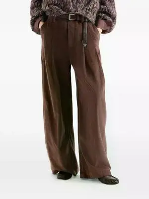 Brunello Cucinelli Stretch Cotton And Cashmere Corduroy Baggy Trousers With Monili