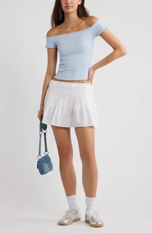 Bp. Drop Waist Flare Skort - White