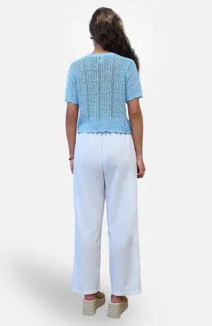 YUMI Crochet Short Sleeve Cardigan