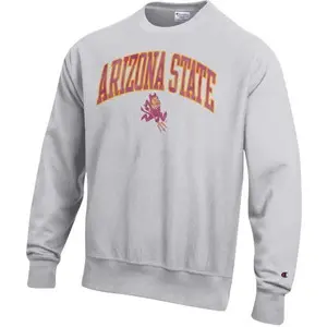 Champion Arizona State Sun Devils Distressed Arch Over Logo Reverse Weave Crew Neck Sweatshirt
