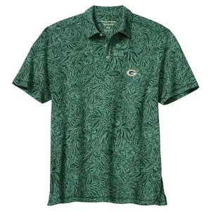 Tommy Bahama Bay Packers Islandzone Wild Hibiscus Tri-blend Polo - Green
