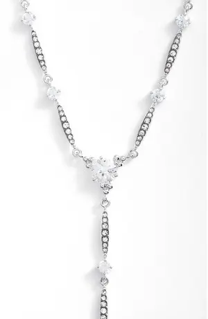Nadri Cubic Zirconia Y-necklace - Black/silver