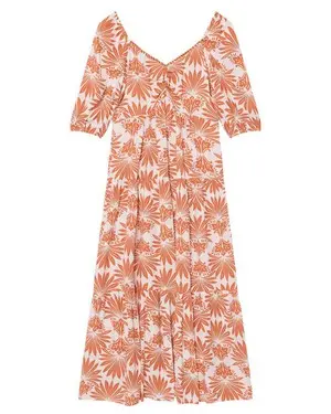 Mint Velvet Floral V-neck Midi Dress